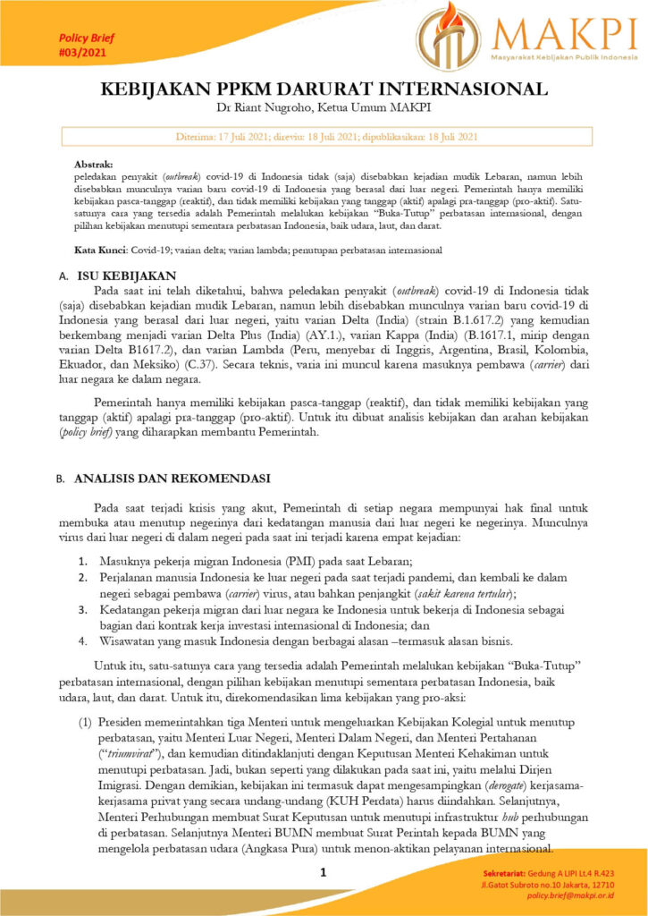 Policy Brief & Review Arsip - MAKPI